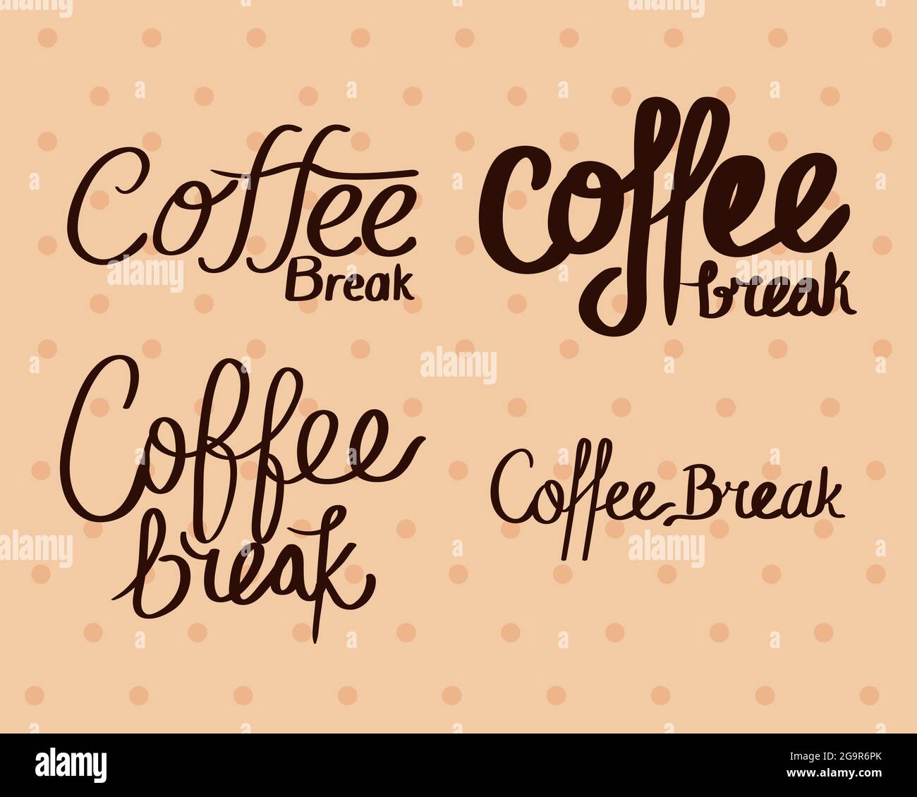 icons with coffee break lettering Stock Vector Image & Art - Alamy