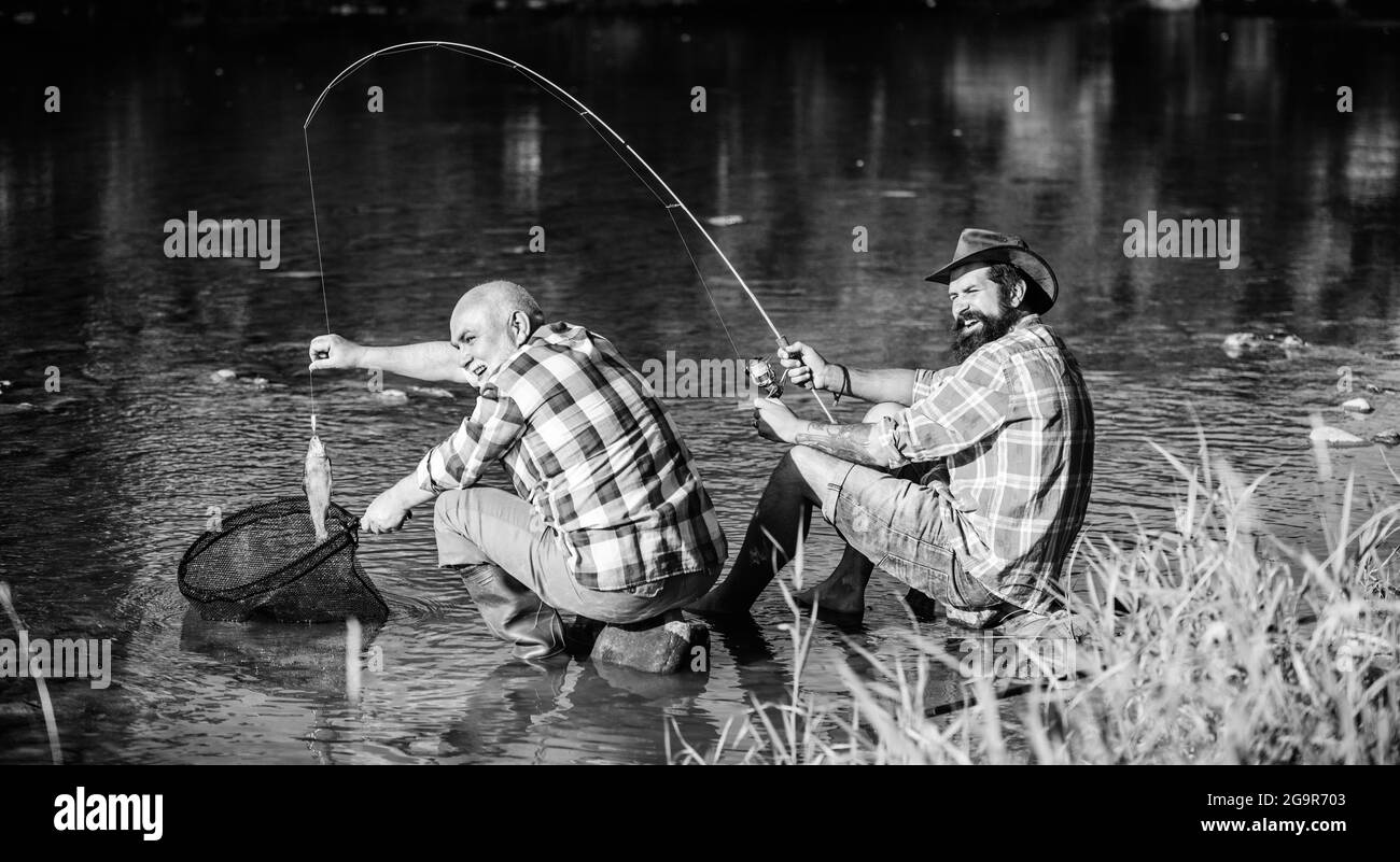Work together fishermen Black and White Stock Photos & Images - Alamy