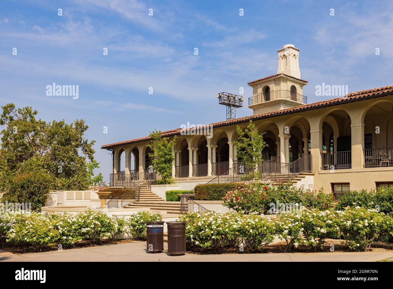 Morning sunny view of some building in the Occidental College at Los ...