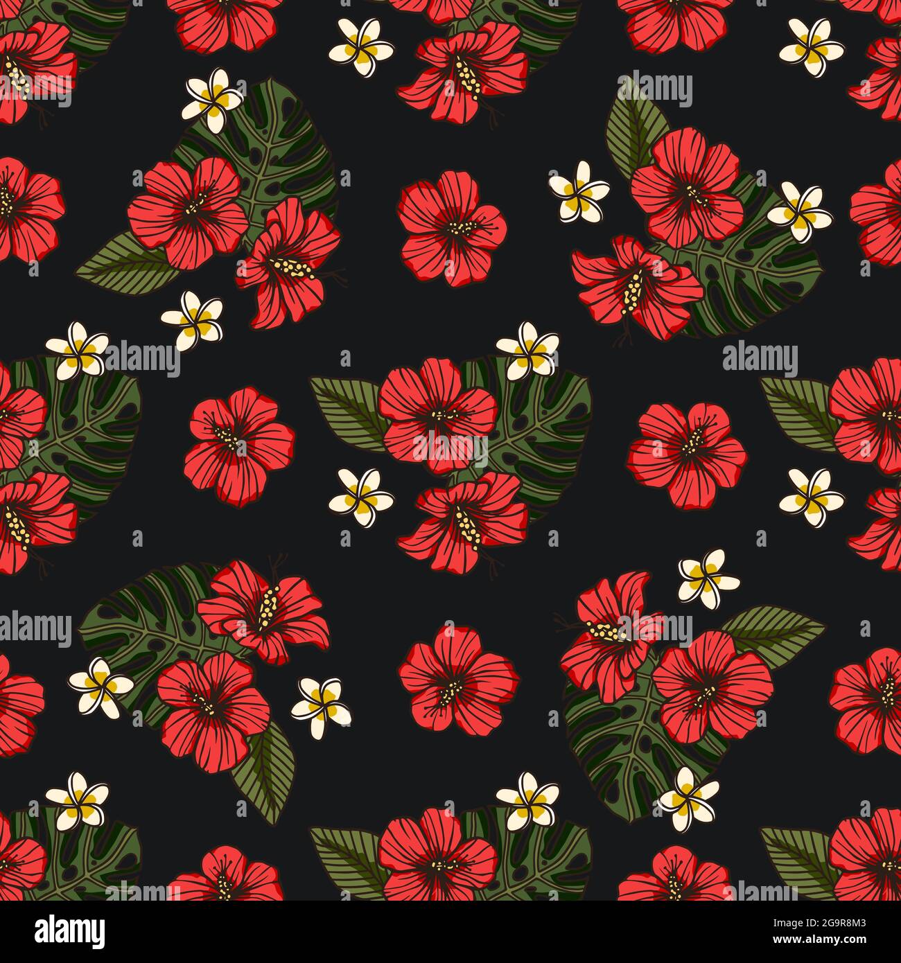 Hibiscus Pattern Vector