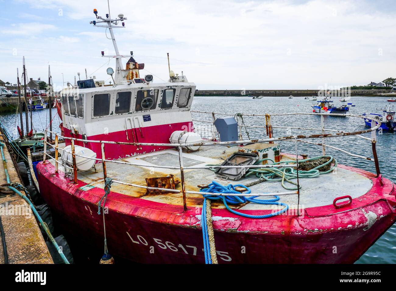 Disused fishing boat, Barfleur, Manche department, Cotentin, Normandy ...