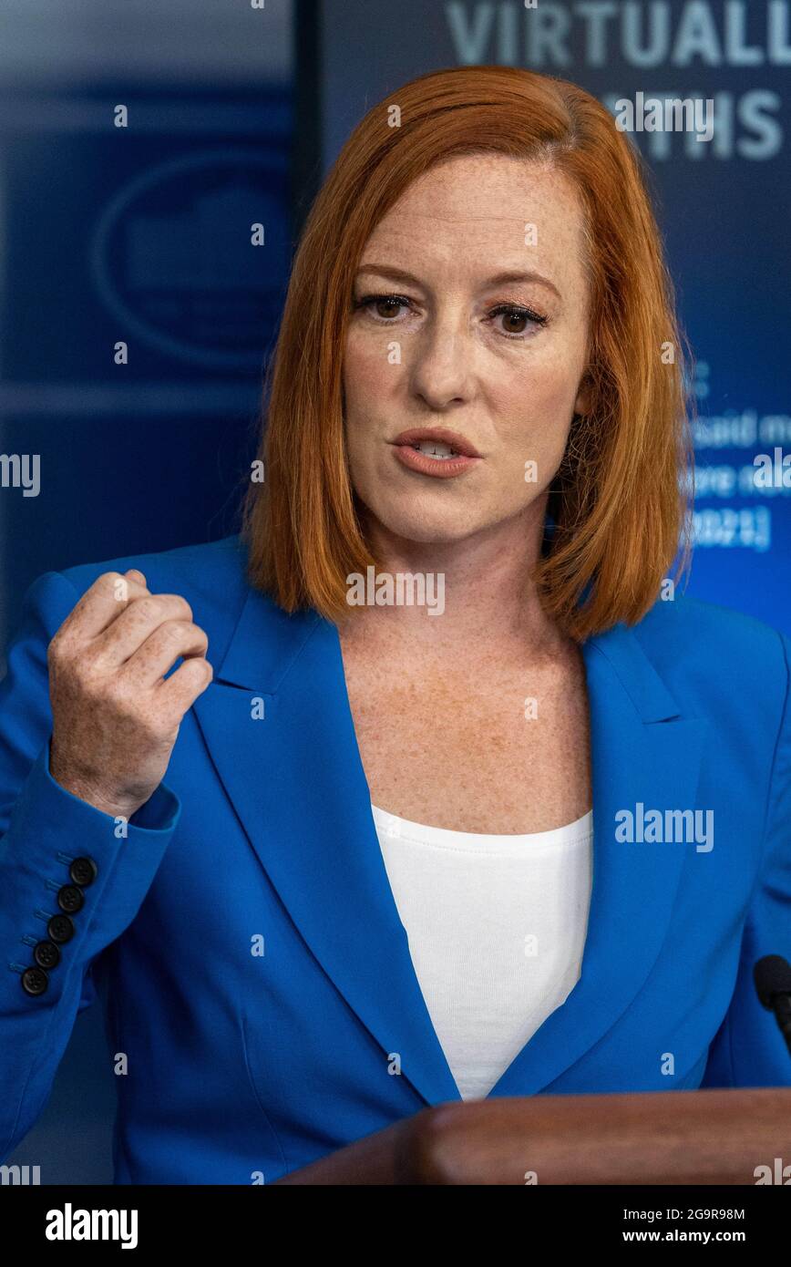 White House Press Secretary Jen Psaki speaks at a daily press briefing ...