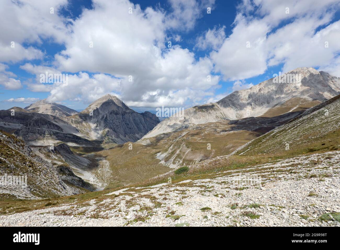 fantastic panorama of the Apennine mountains in the Abruzzo Region in ...