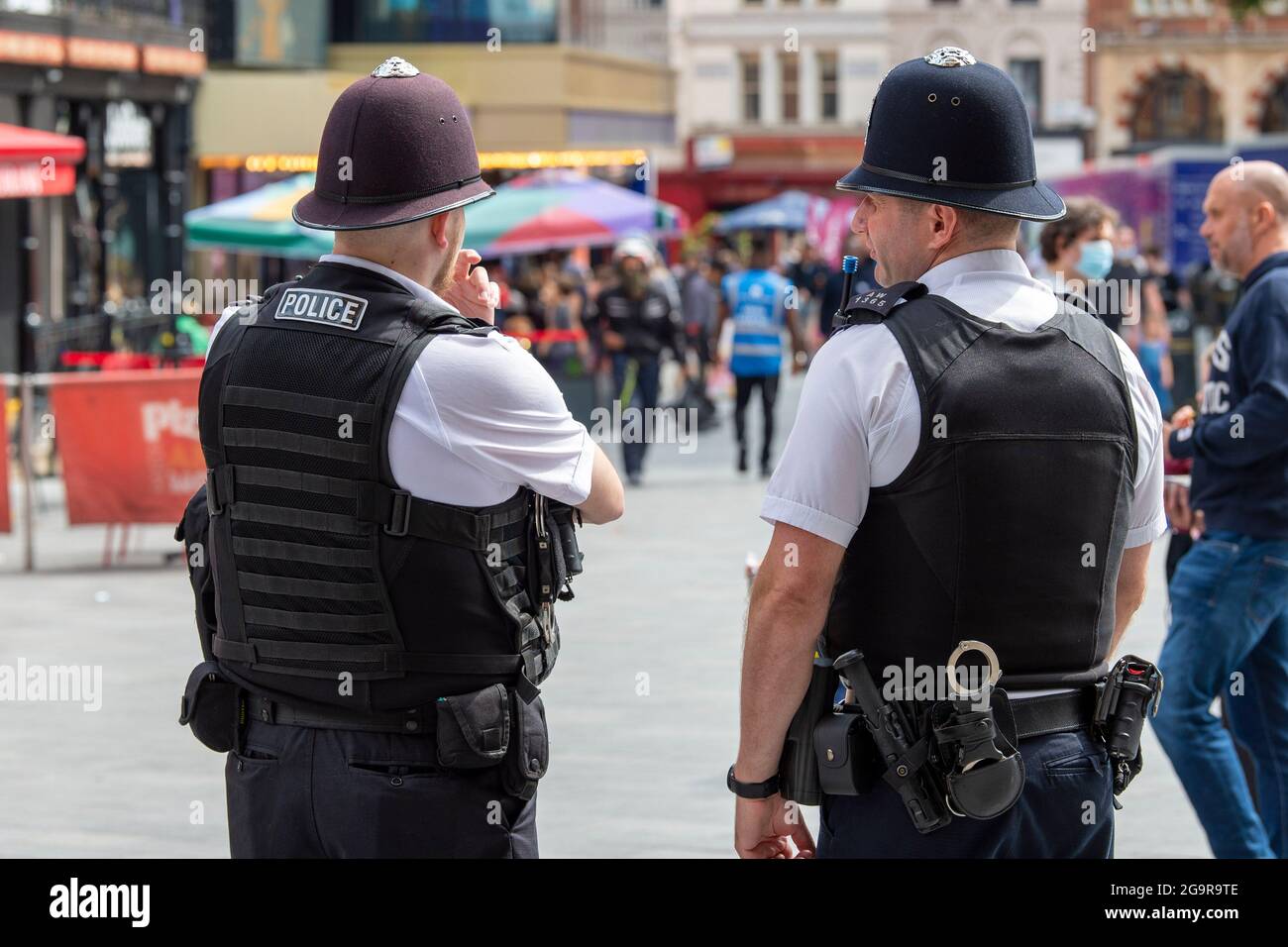 London, UK - 27 Jul 2021 Metropolitan Police officers seen on duty in ...