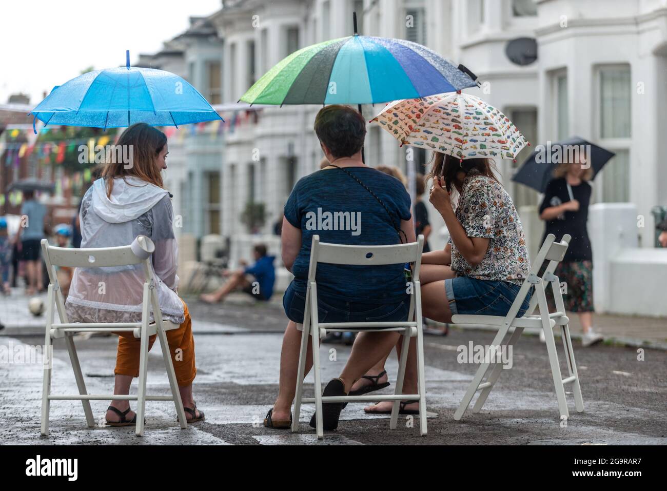 Brighton, July 25th 2021: Scene from a wet street party in Brighton ...