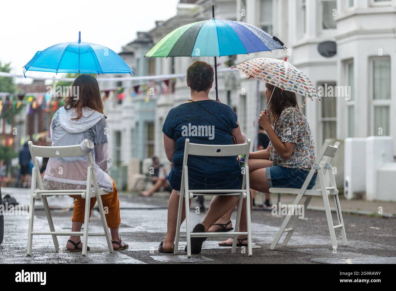 Brighton, July 25th 2021: Scene from a wet street party in Brighton ...