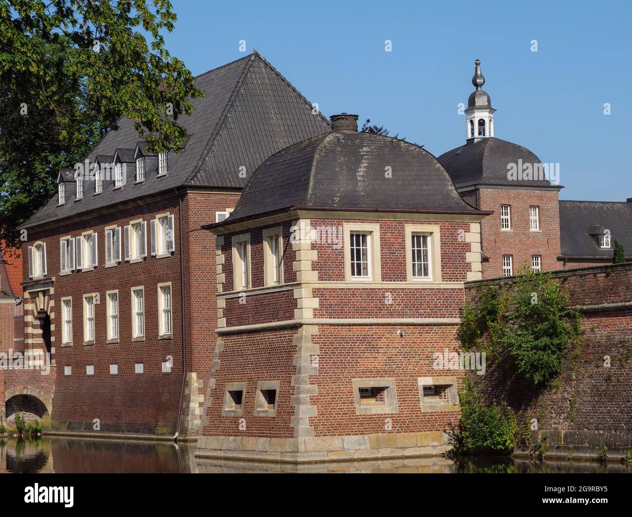 castle and windmill in ahaus germany Stock Photo - Alamy