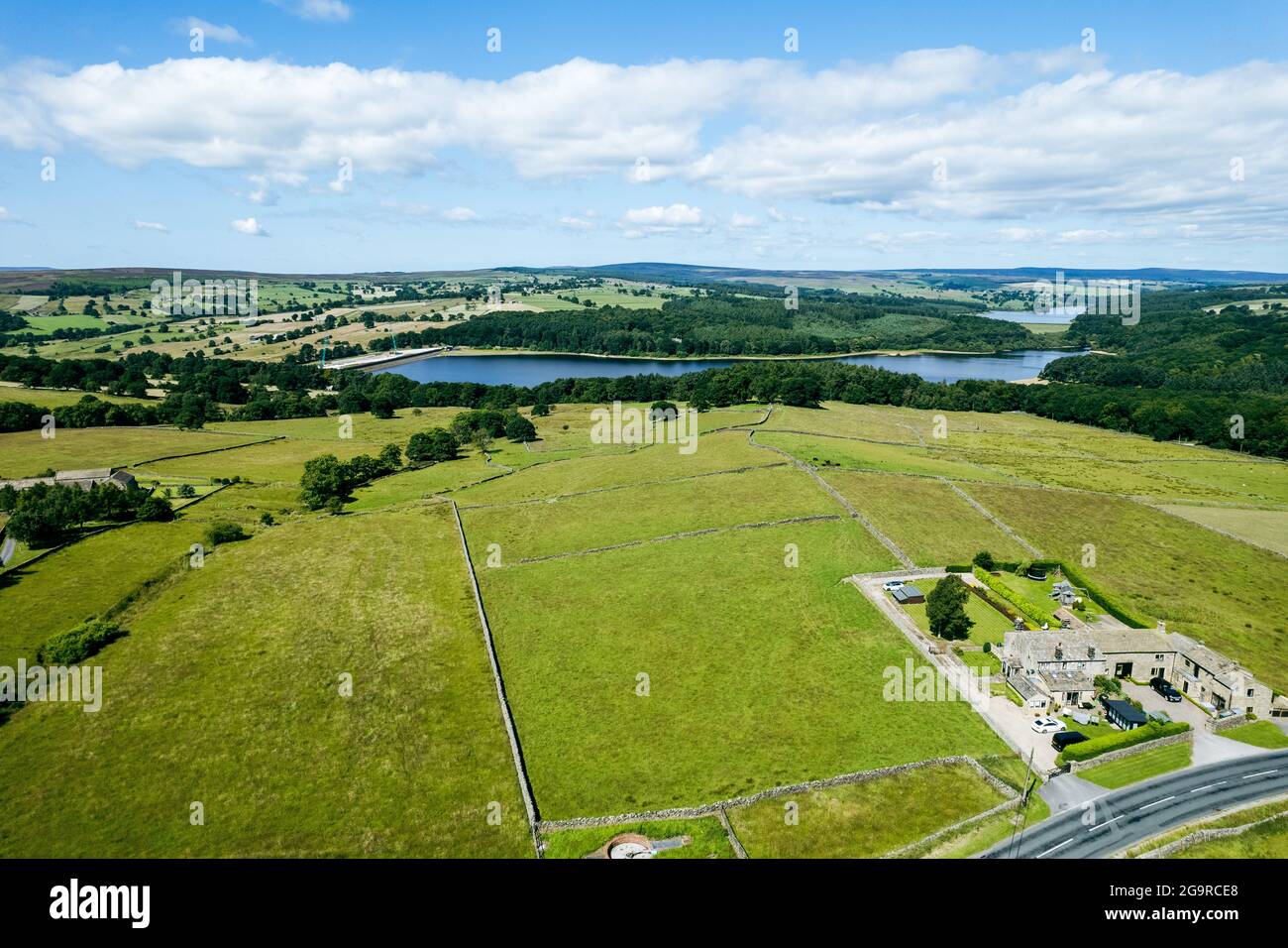 Landscape of the Fewston and Swinsty Reservoir as well as the Yorkshire ...