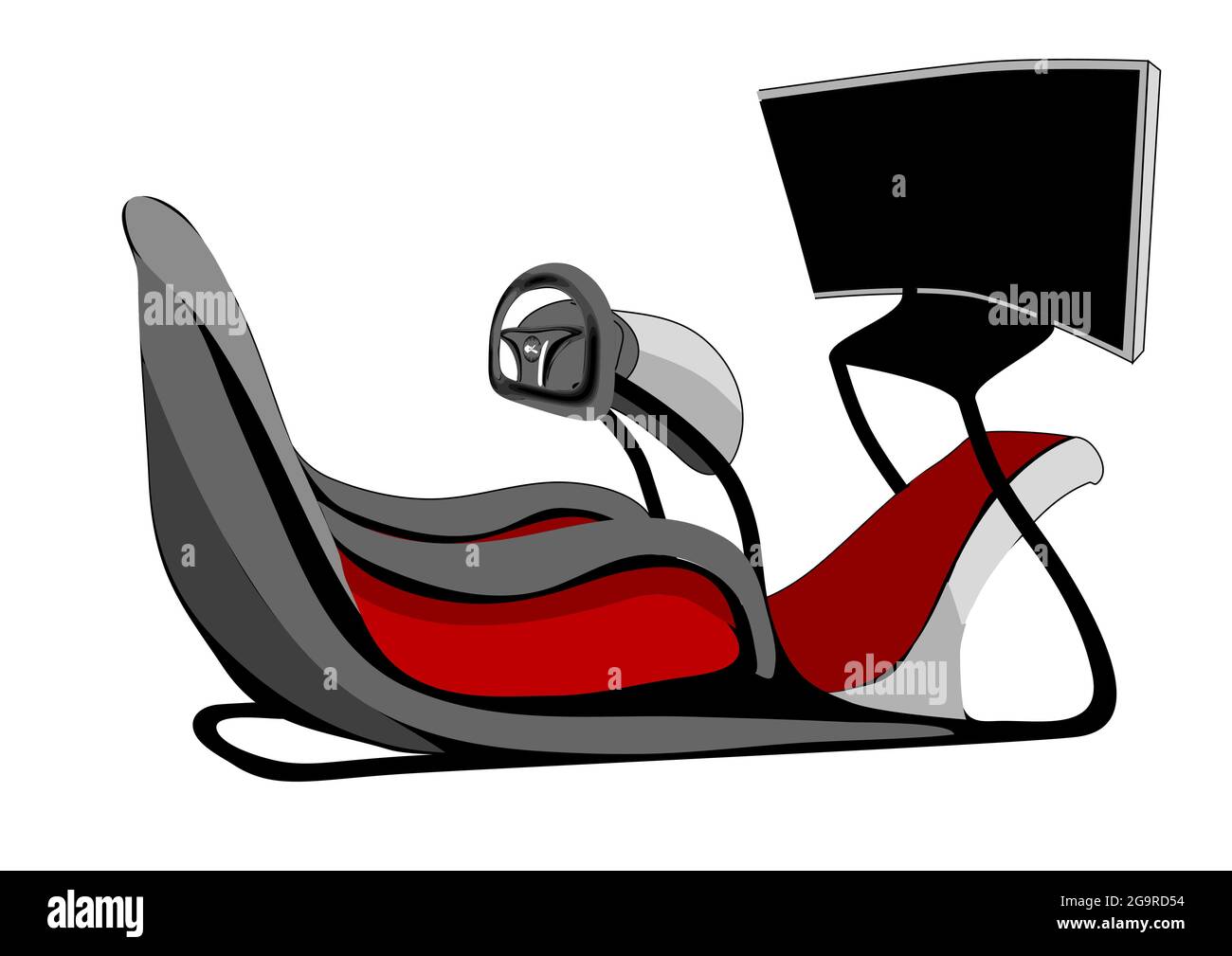 driving simulator abstract vector illustration isolated on white ...