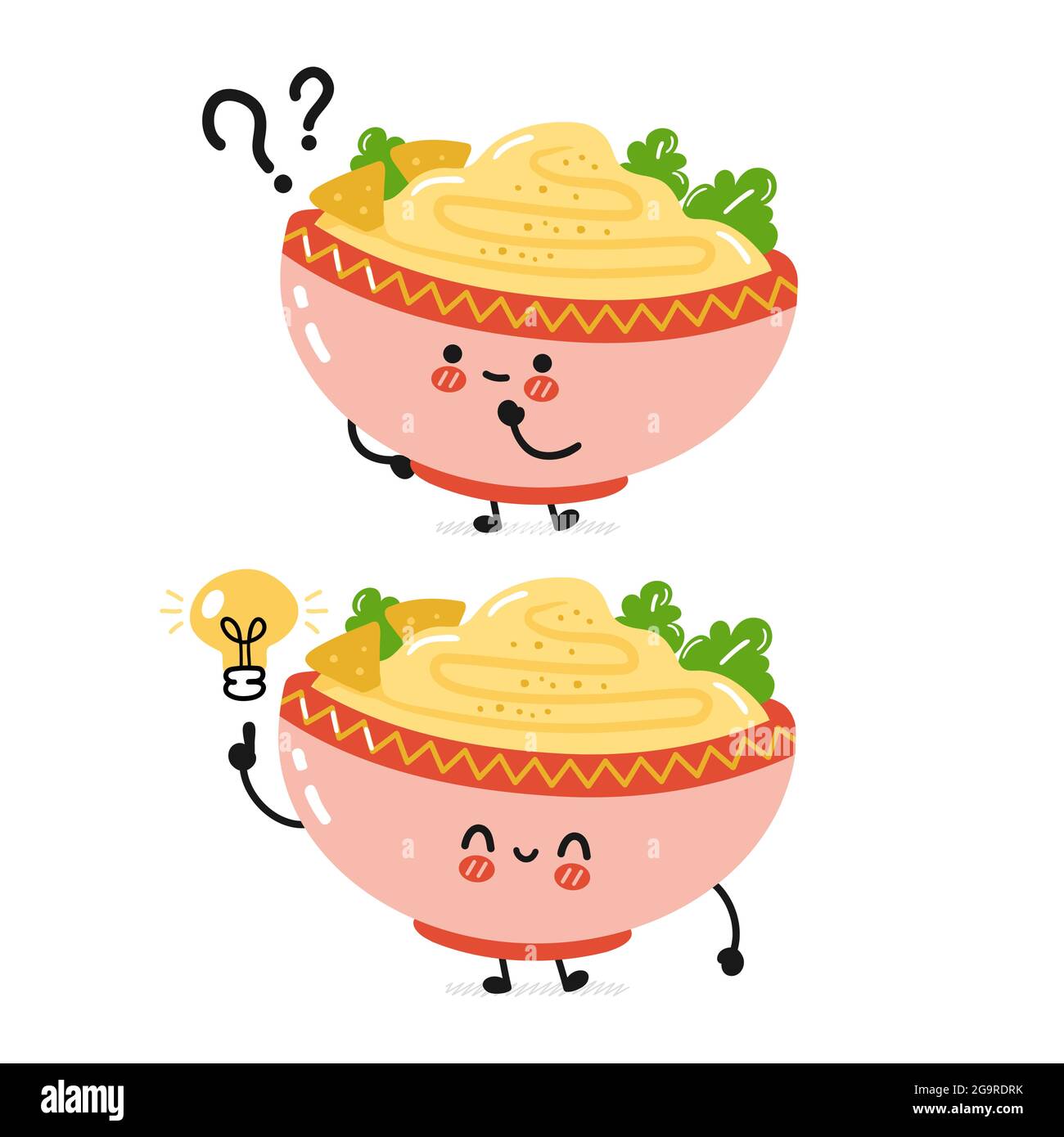 Cute funny traditional hummus bowl character with question mark and ...