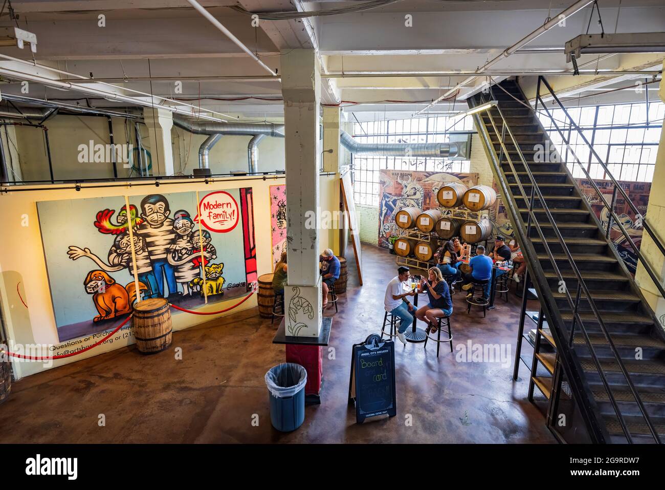 Los Angeles, JUL 24, 2021 - Interior view of the Angel City Brewery ...