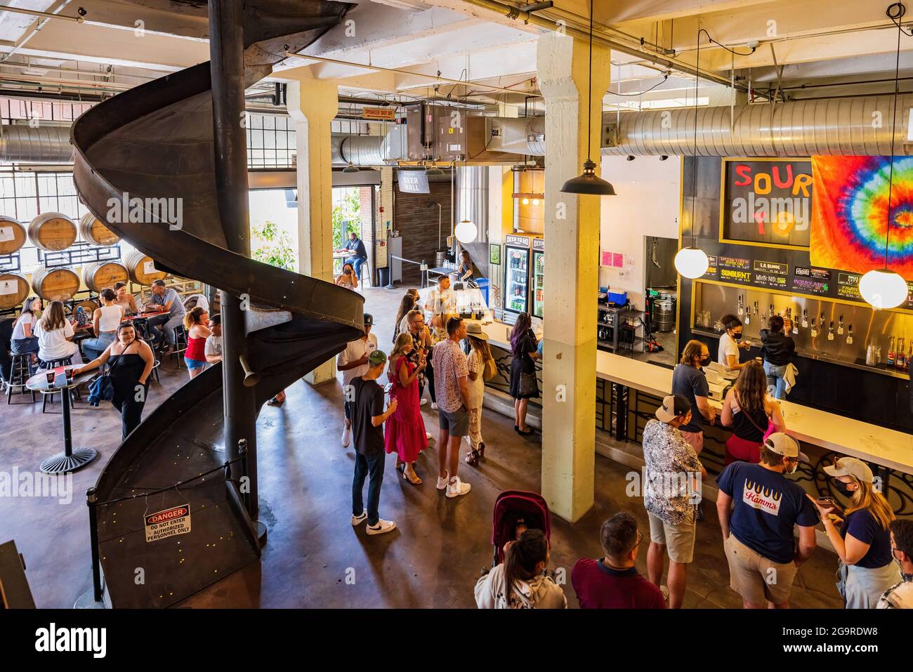Los Angeles, JUL 24, 2021 - Interior view of the Angel City Brewery ...