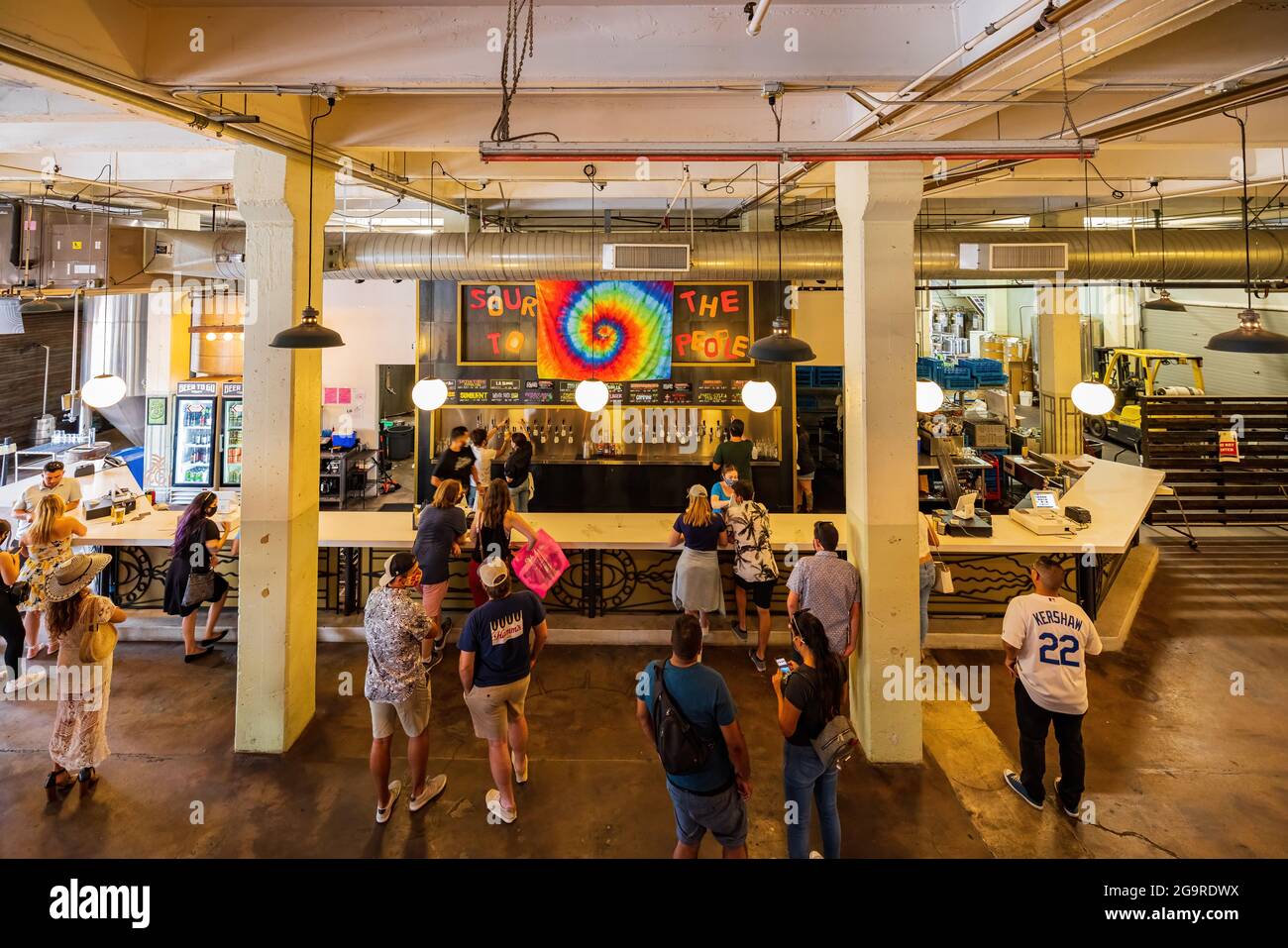 Los Angeles, JUL 24, 2021 - Interior view of the Angel City Brewery ...
