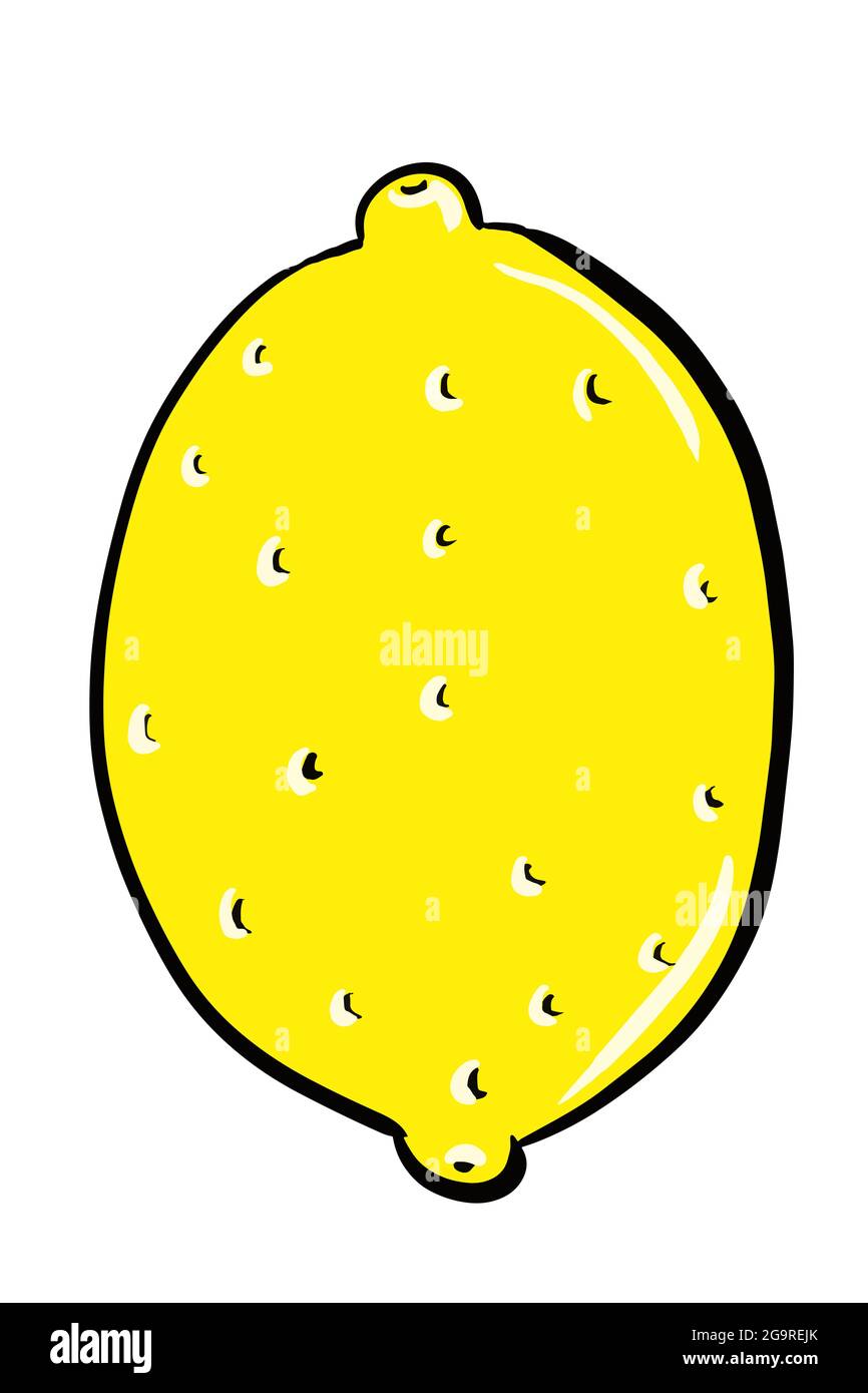 Cartoon kawaii lemon illustration drawing Stock Photo - Alamy