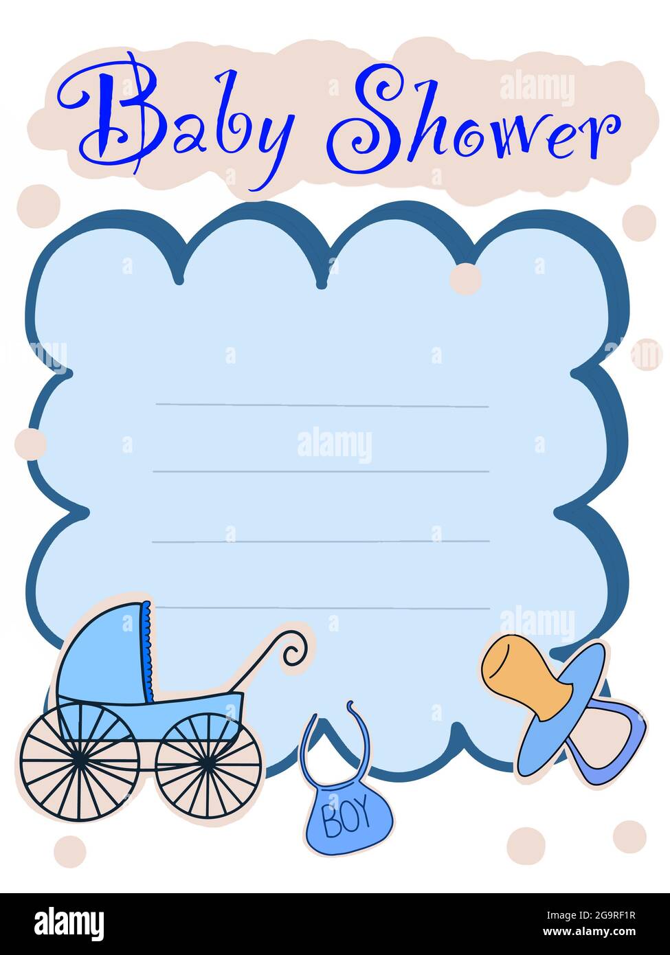 Cute baby girl, boy baby shower card ,invent, illustration Stock Photo ...