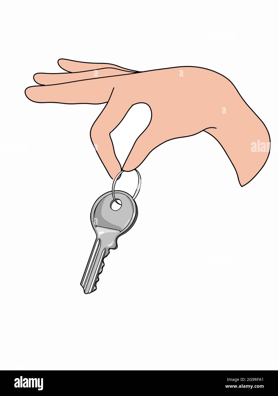 Female hand ,holding, a metal key , illustration Stock Photo - Alamy