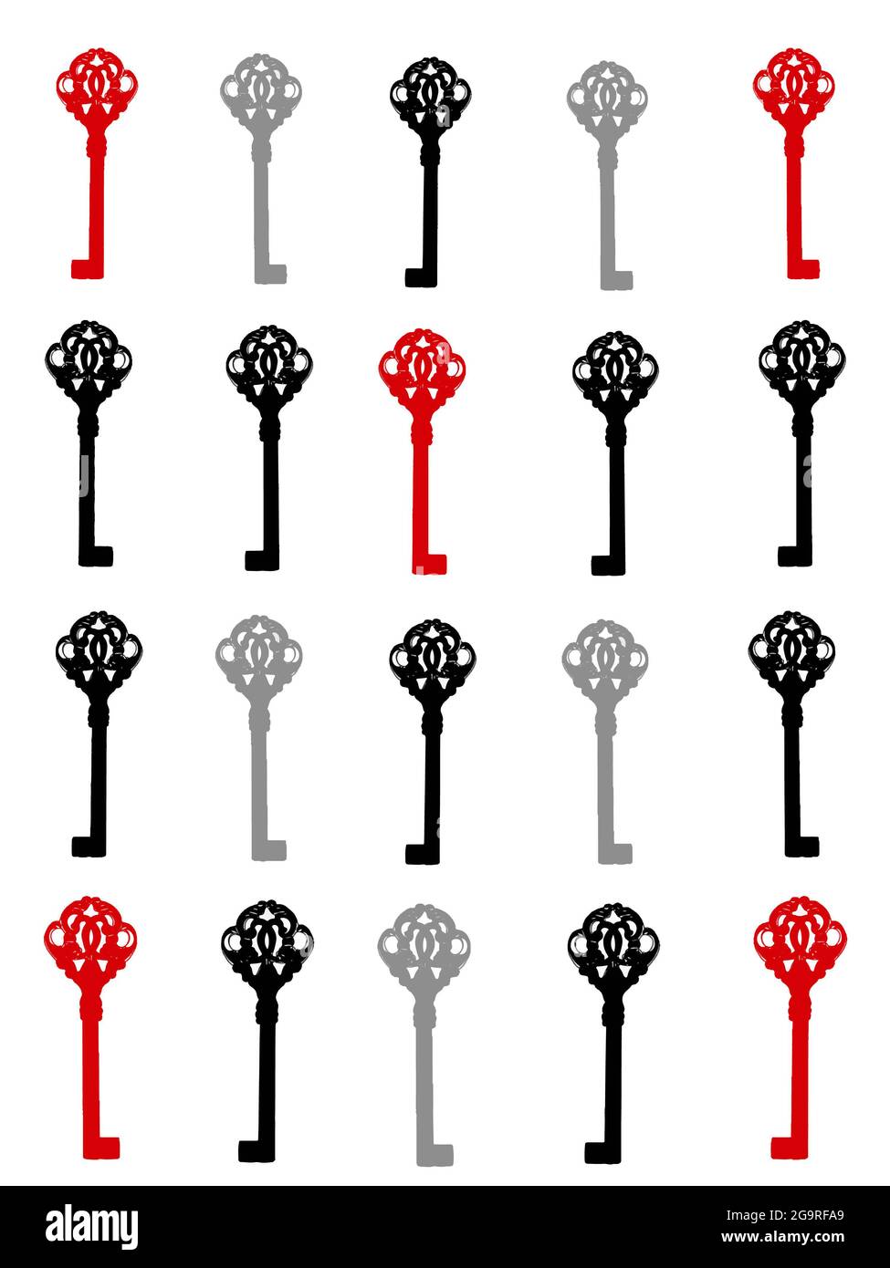 Key colorful pattern ,illustration ,cartoon, white background Stock ...