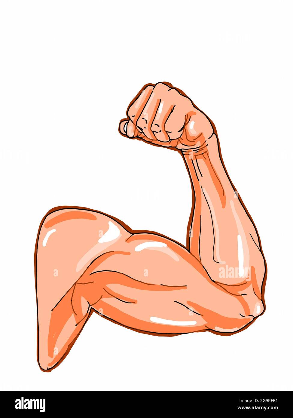 Sport man, muscular strong arm, illustration Stock Photo - Alamy