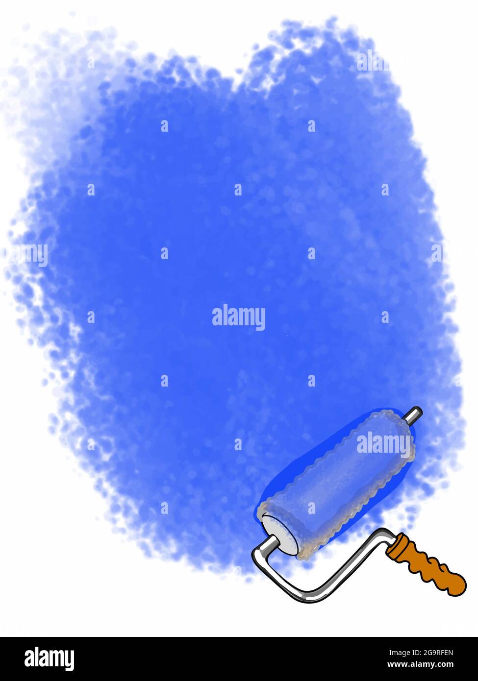 Cartoon ,wall brush illustration ,blue painting Stock Photo - Alamy