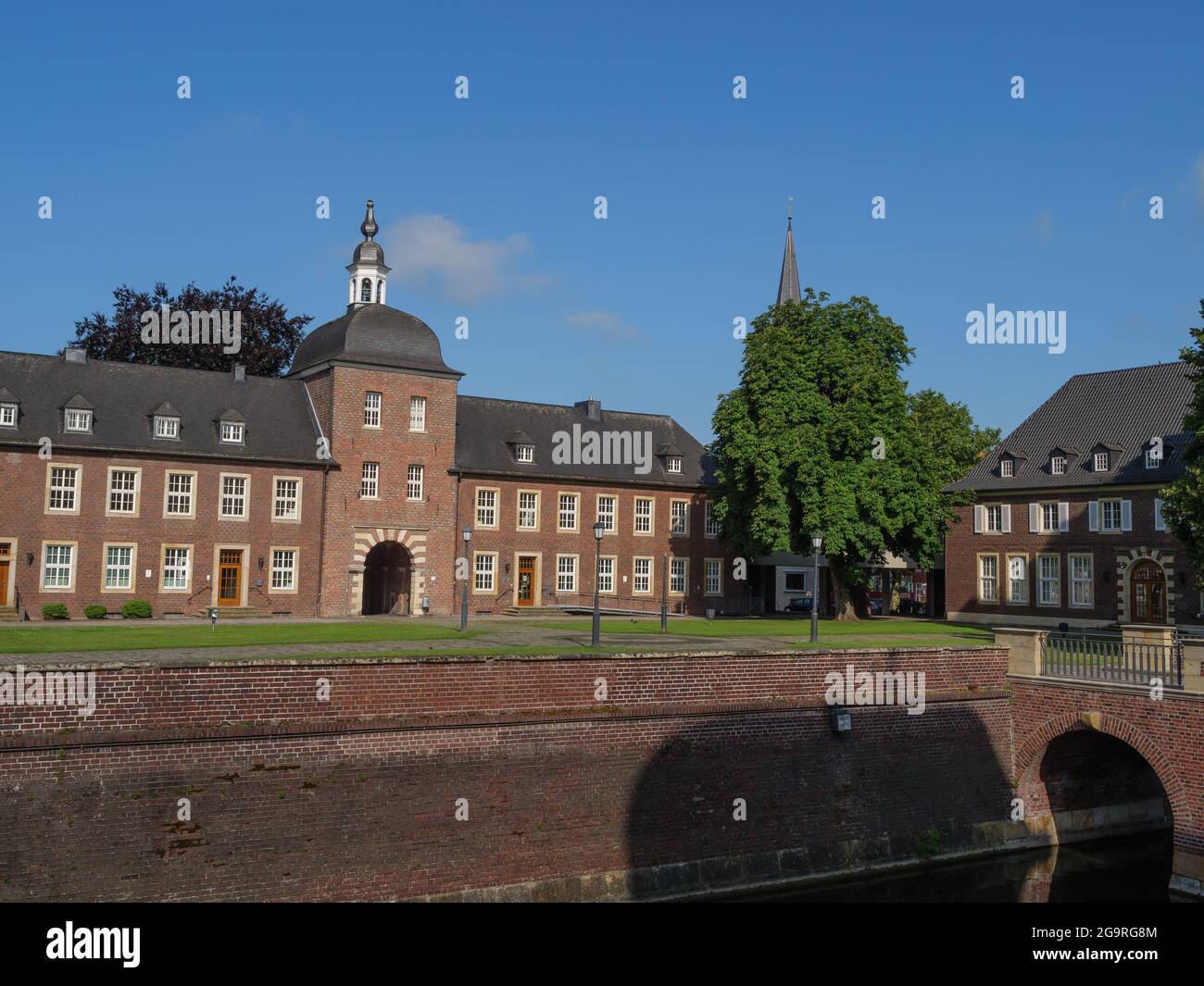 castle and windmill in ahaus germany Stock Photo - Alamy