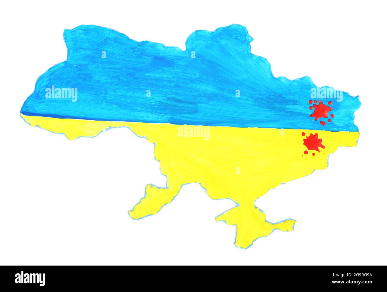 Political map of ukraine in blue and yellow color on hi-res stock ...