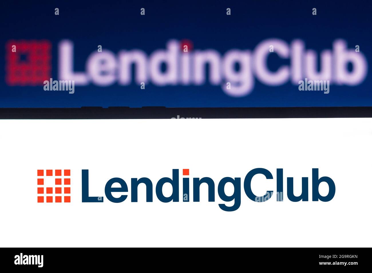 In this photo illustration the LendingClub logo is seen displayed on a ...