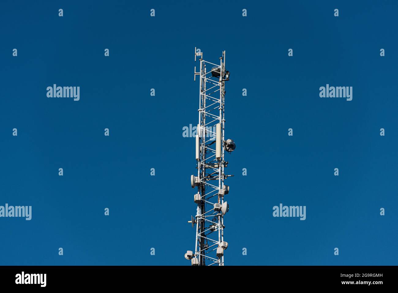 Communications pylon with cellular antennas and other communications ...
