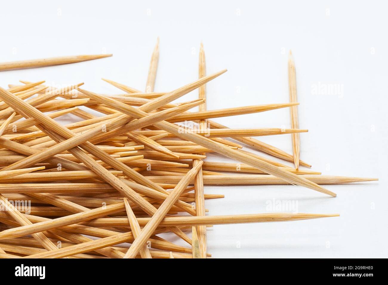 wooden toothpicks on a white isolated background Stock Photo - Alamy