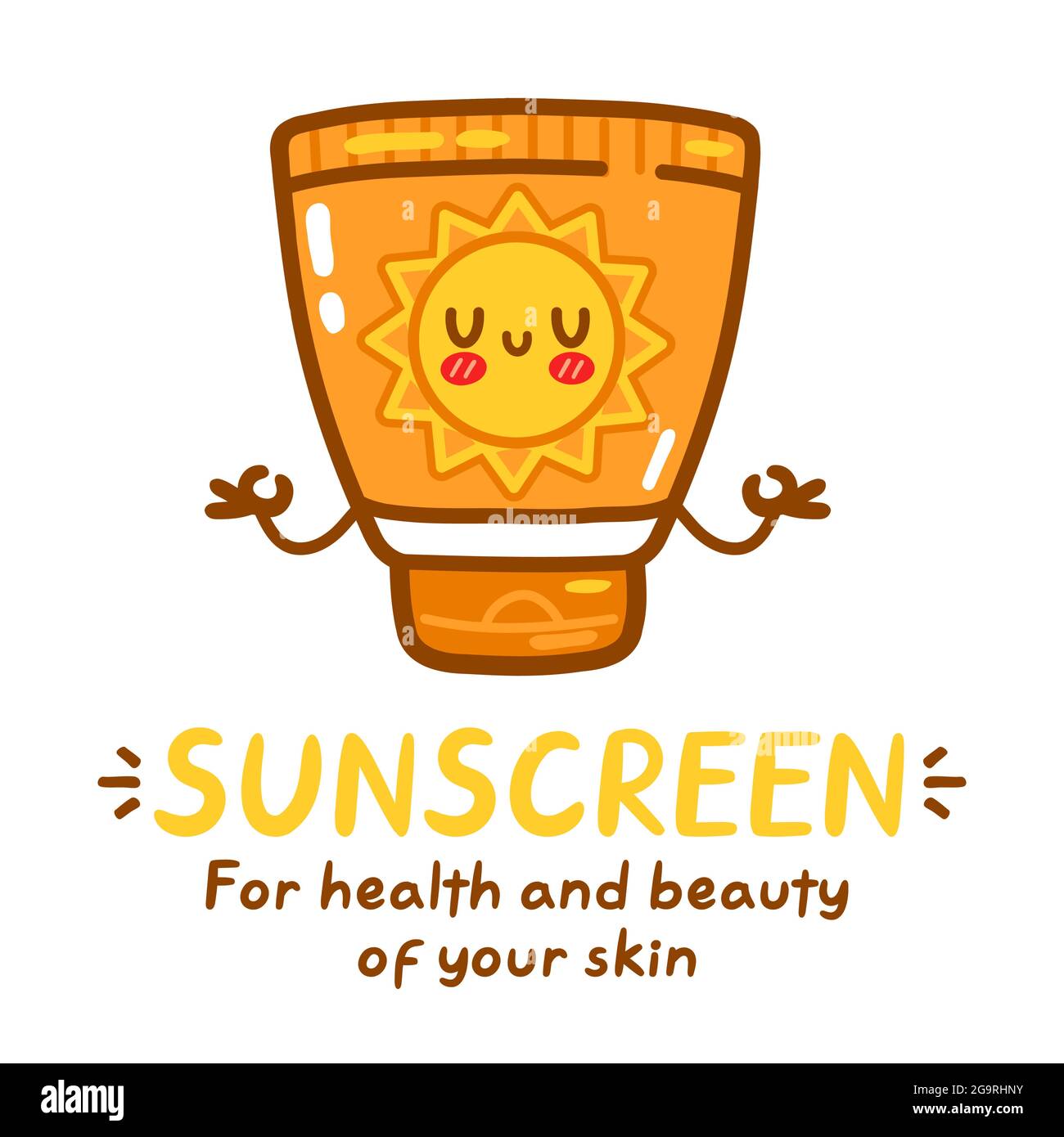 Cute funny suscreen tube. Vector flat line cartoon kawaii character ...
