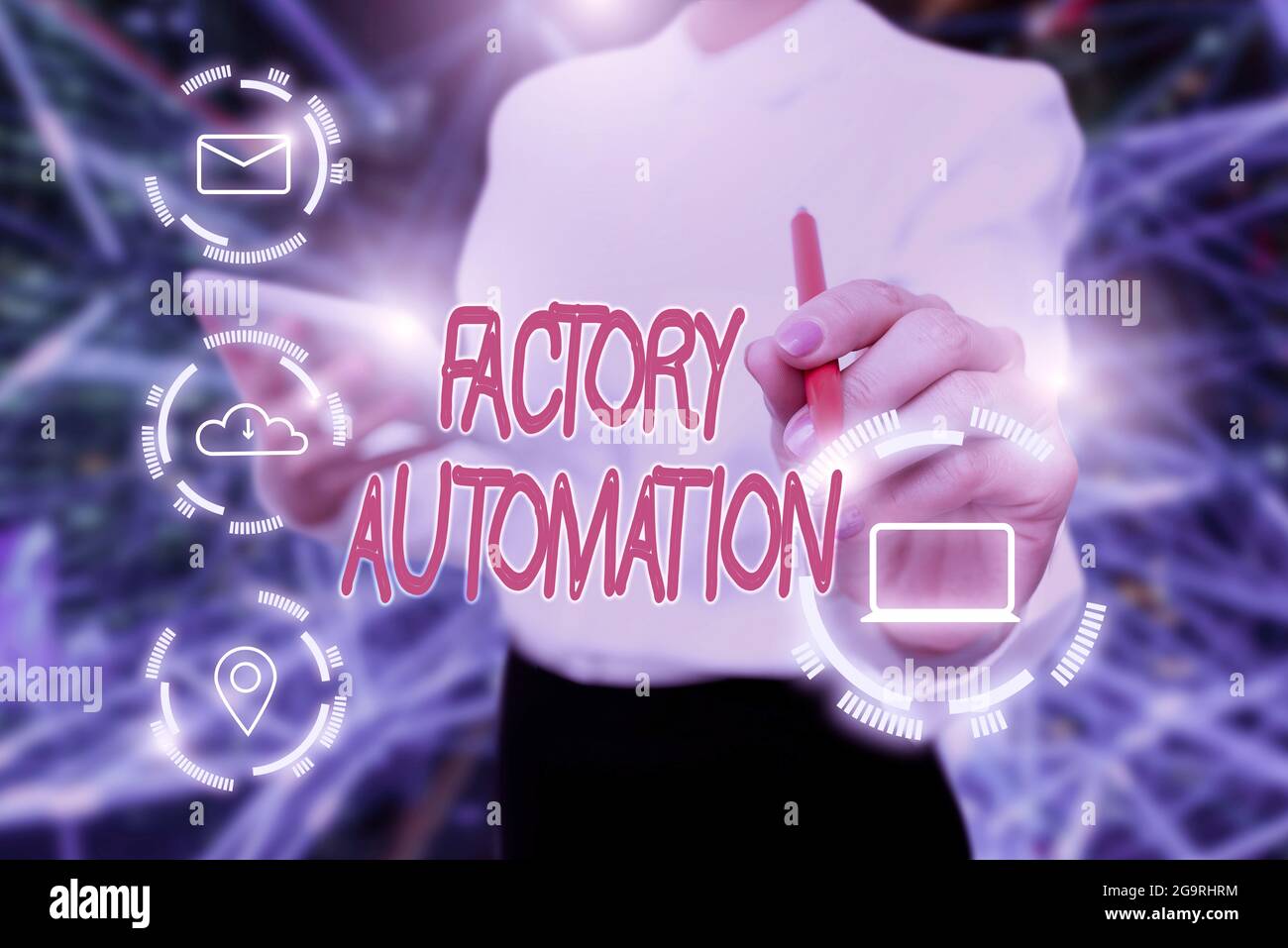 Text Caption Presenting Factory Automation Business Showcase Automatic Operation And Control Of