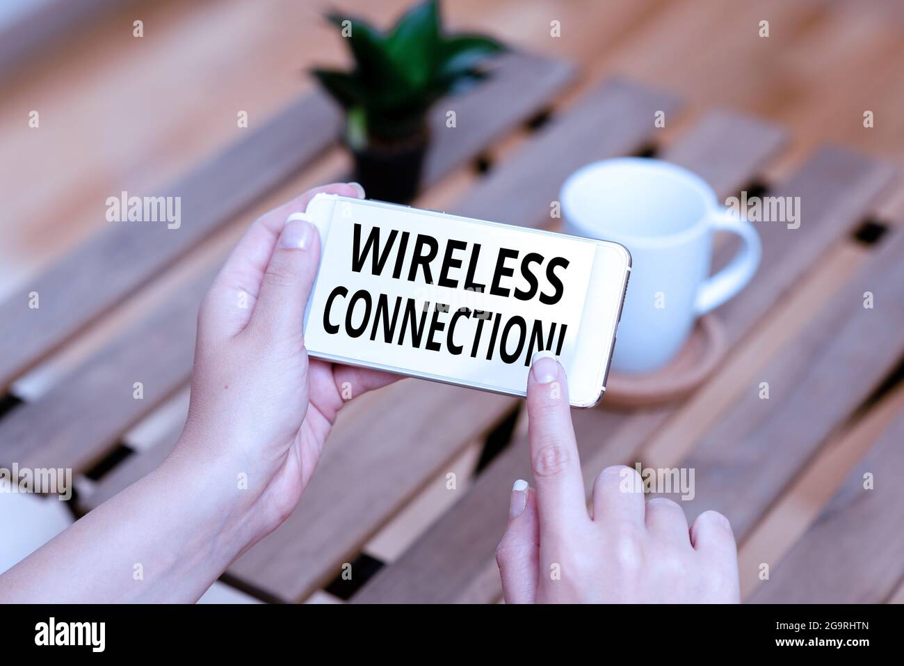 Text caption presenting Wireless Connection. Business showcase there is ...