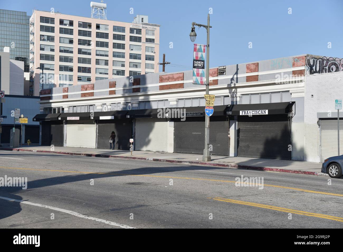 Los Angeles, CA USA - May 13, 2021: Many stores are empty in the Los ...