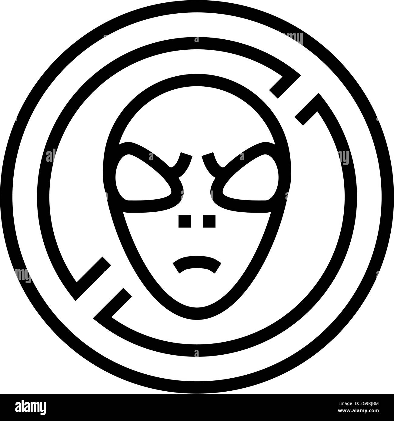 ban on aliens line icon vector. ban on aliens sign. isolated contour ...