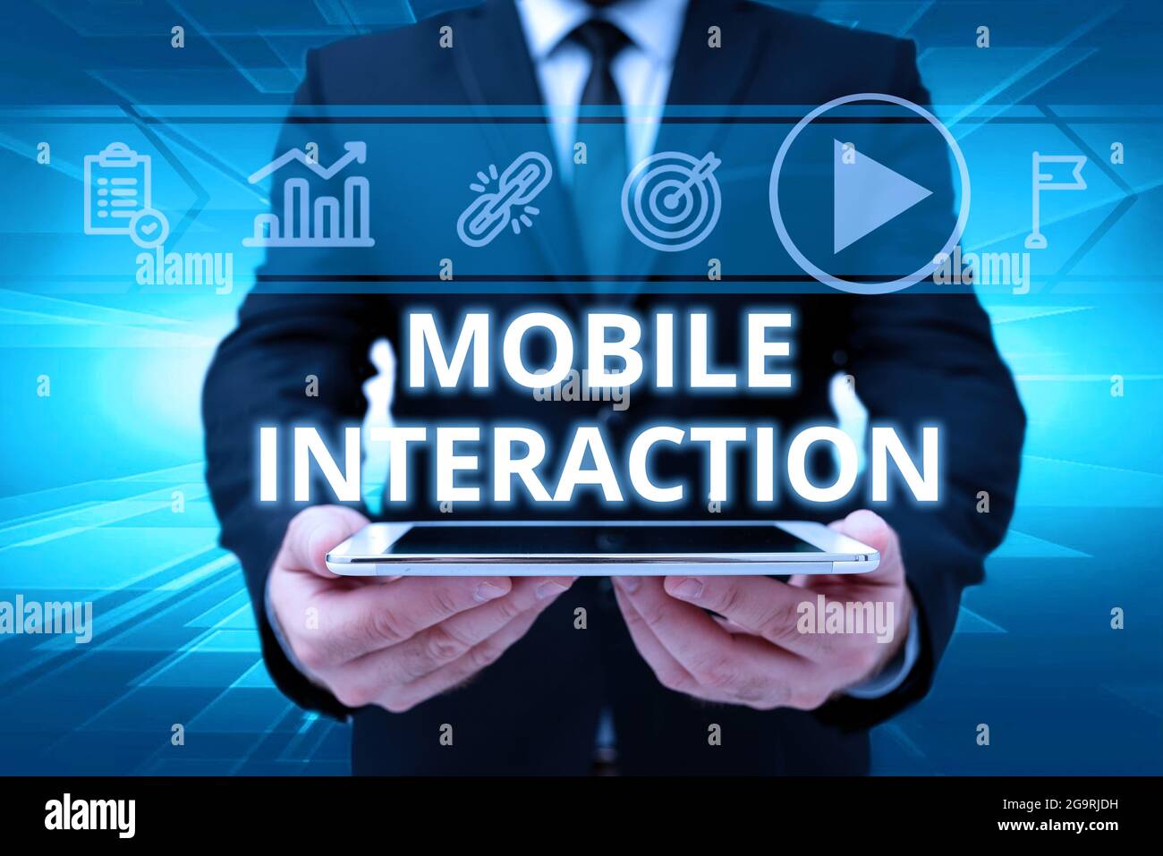 Conceptual caption Mobile Interaction. Concept meaning the interaction ...