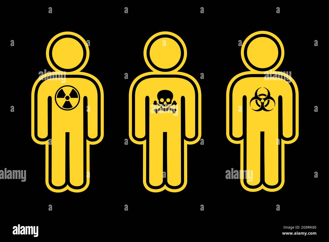 Toxic person - man affected by radioactive nuclear and atomic radiation ...