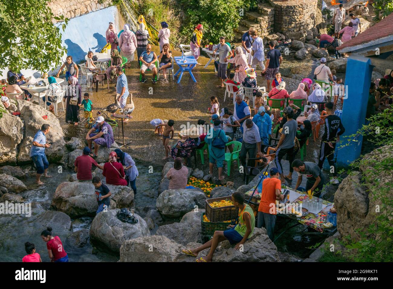 CHEFCHAOUEN, MOROCCO - Jul 31, 2018: Many Moroccan families and ...