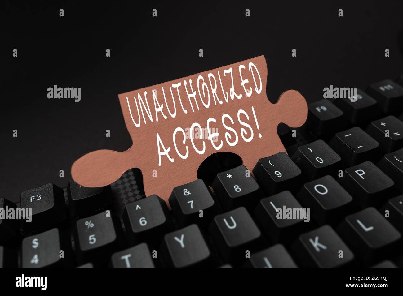 Writing displaying text Unauthorized Access. Word for use of a computer ...