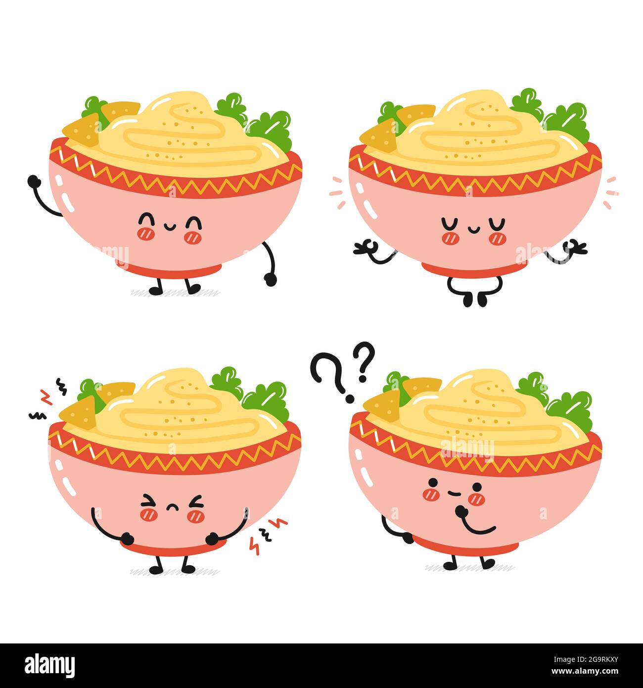 Cute funny traditional hummus bowl character. Vector flat cartoon ...