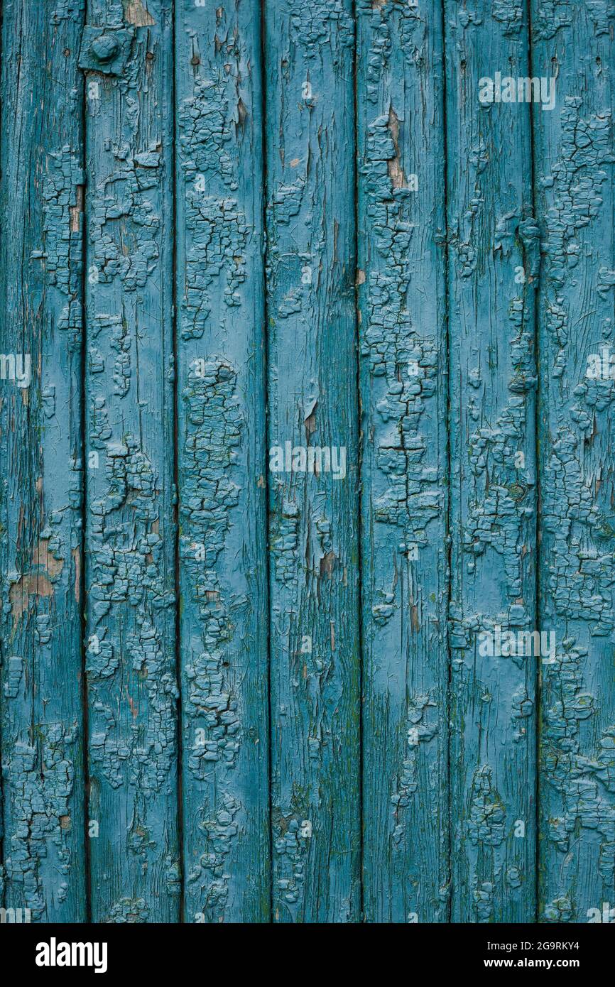 old blue fence wood texture Stock Photo - Alamy