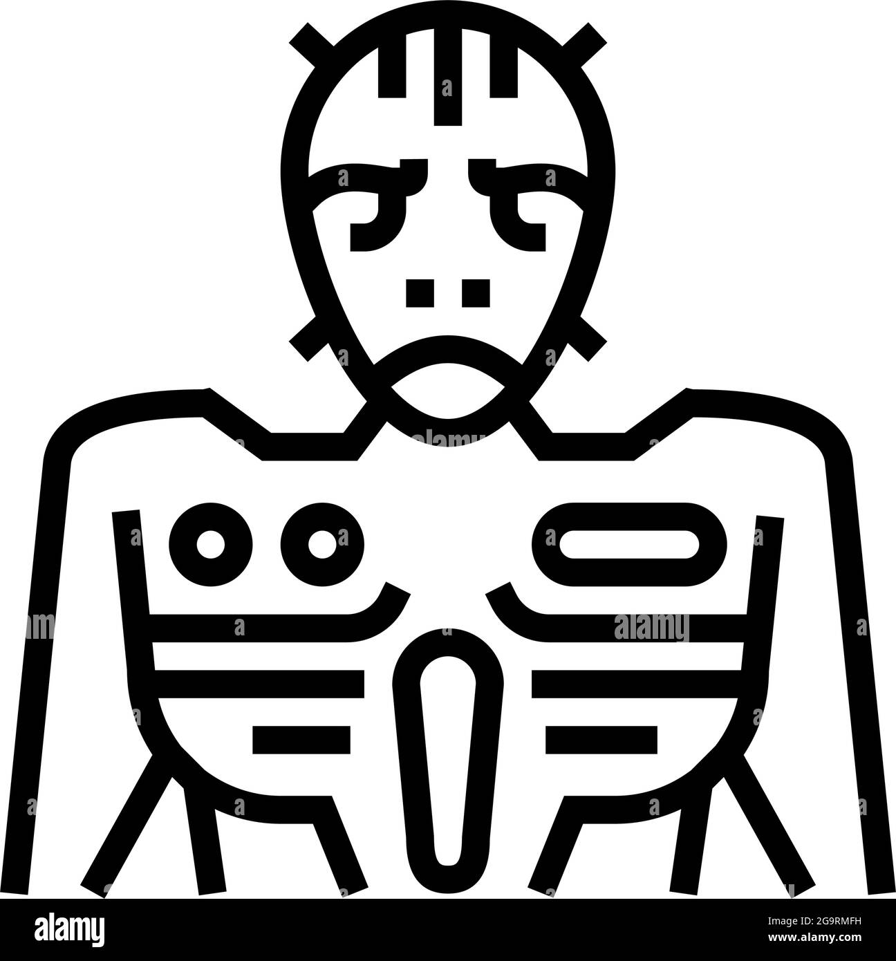 green alien line icon vector. green alien sign. isolated contour symbol ...