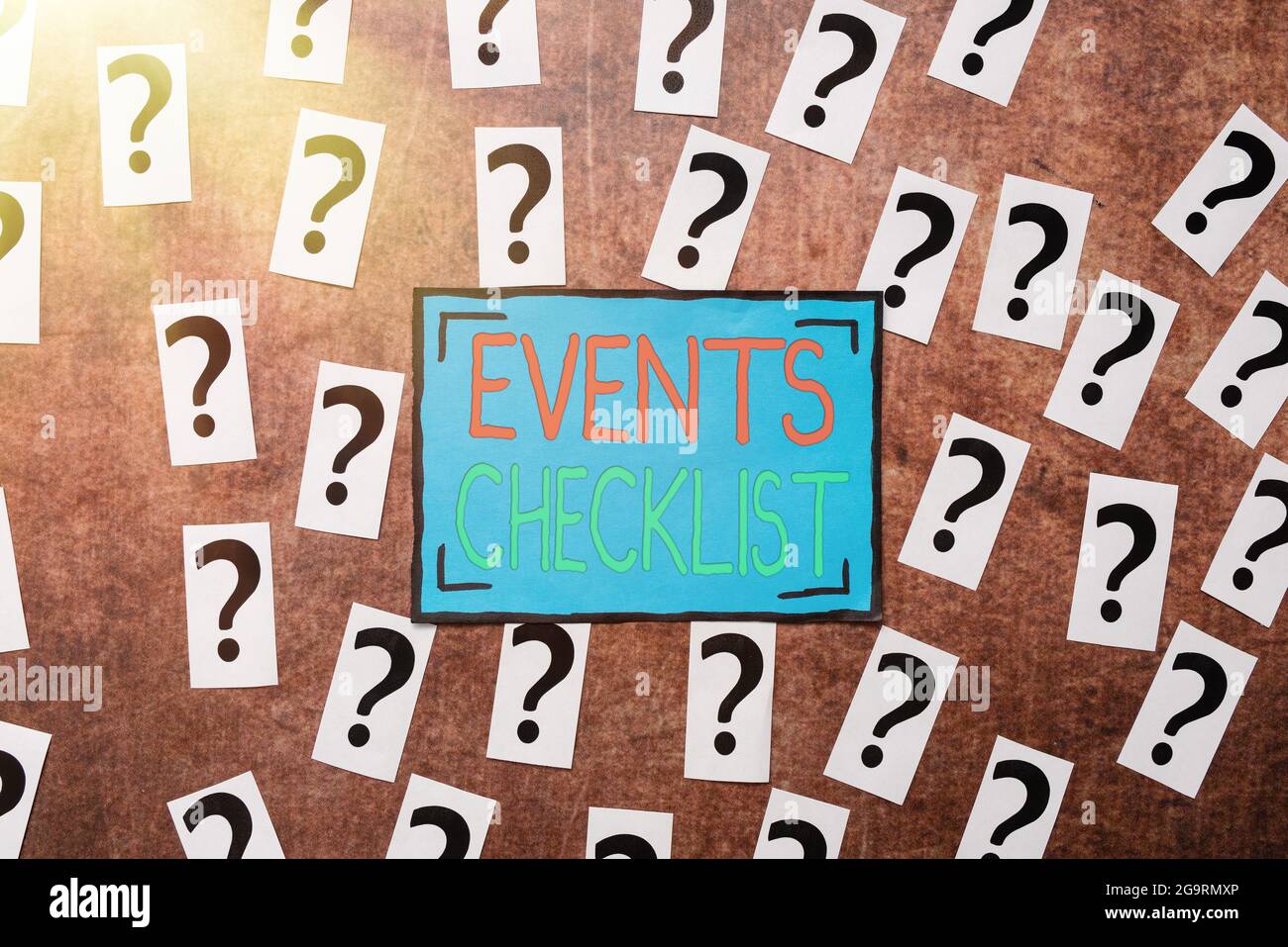 Text caption presenting Events Checklist. Business overview invaluable ...