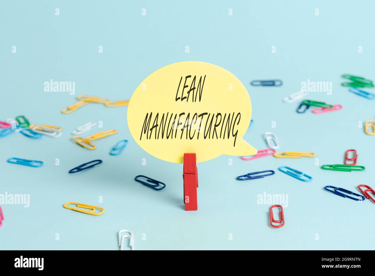 Conceptual display Lean Manufacturing. Business overview focus on ...
