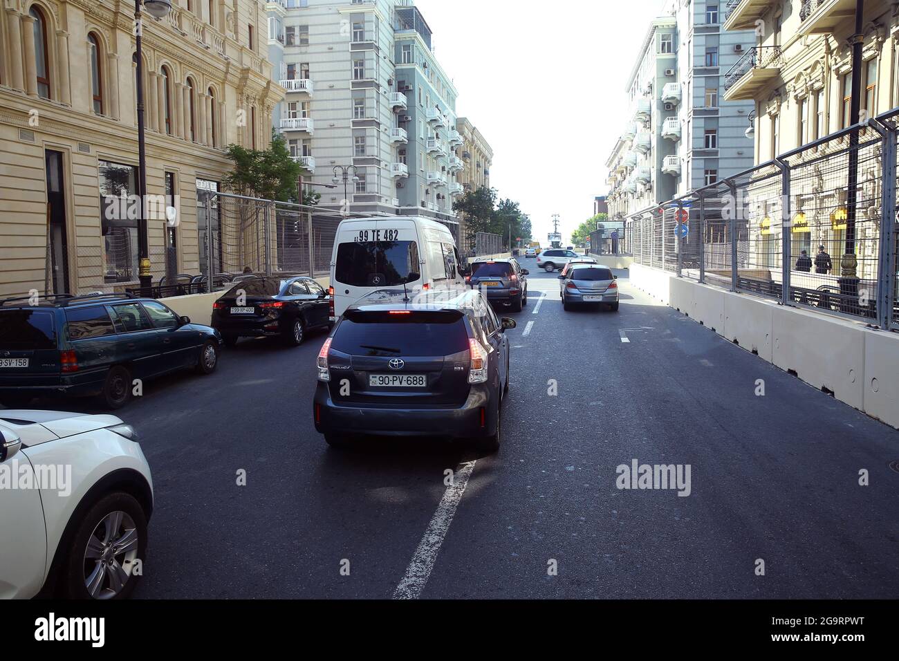 Streets of Baku during Formula 1 Azerbaijan Grand Prix 2021. Panoramic ...