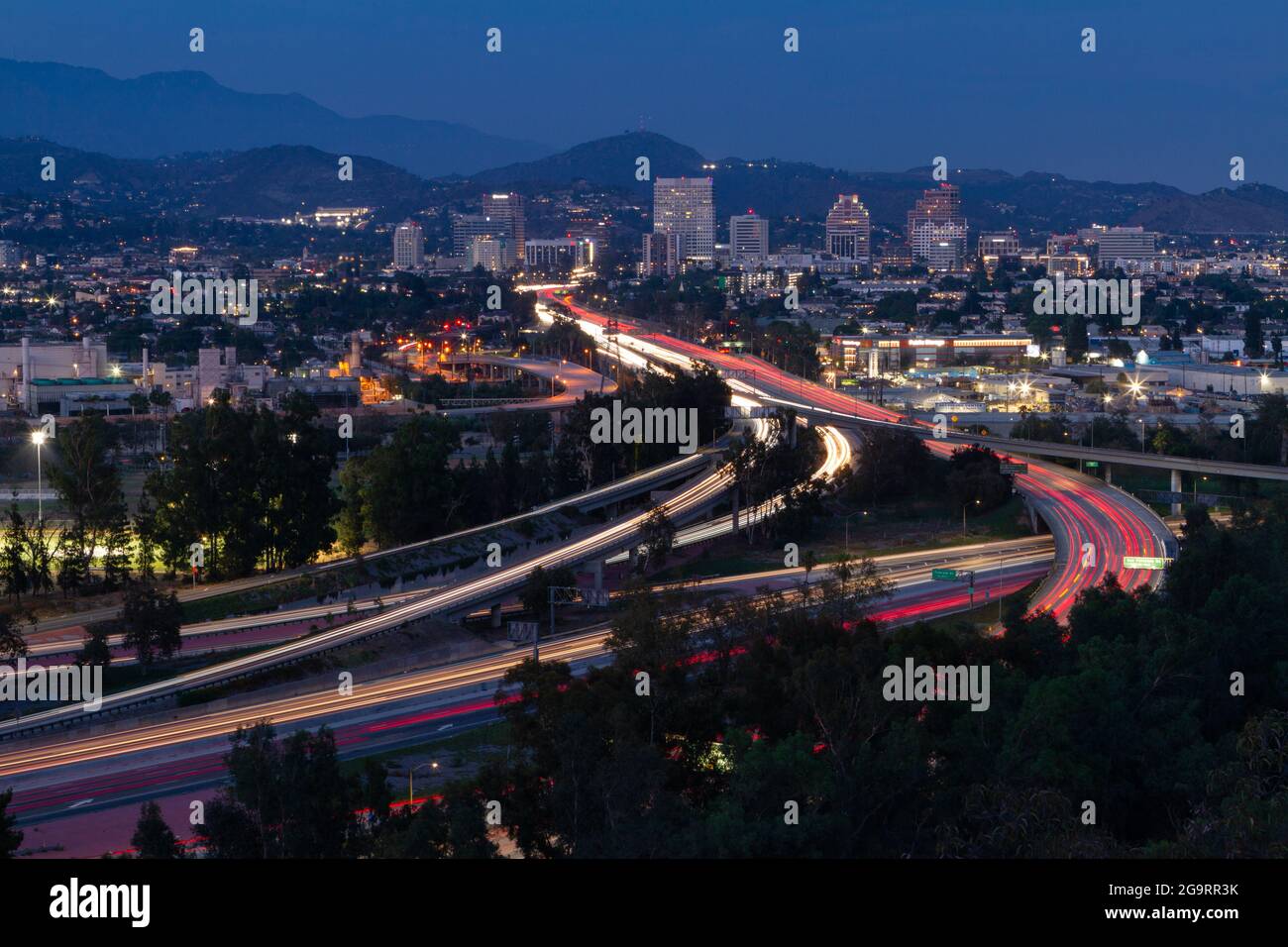 The 134 highway leading into downtown Glendale at dusk Stock Photo - Alamy