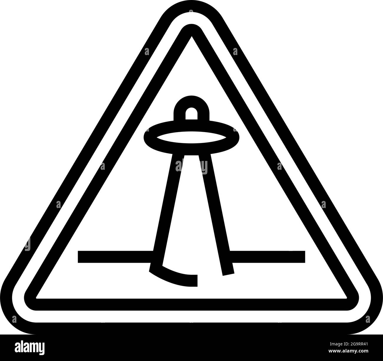 alien abduction warning line icon vector. alien abduction warning sign ...