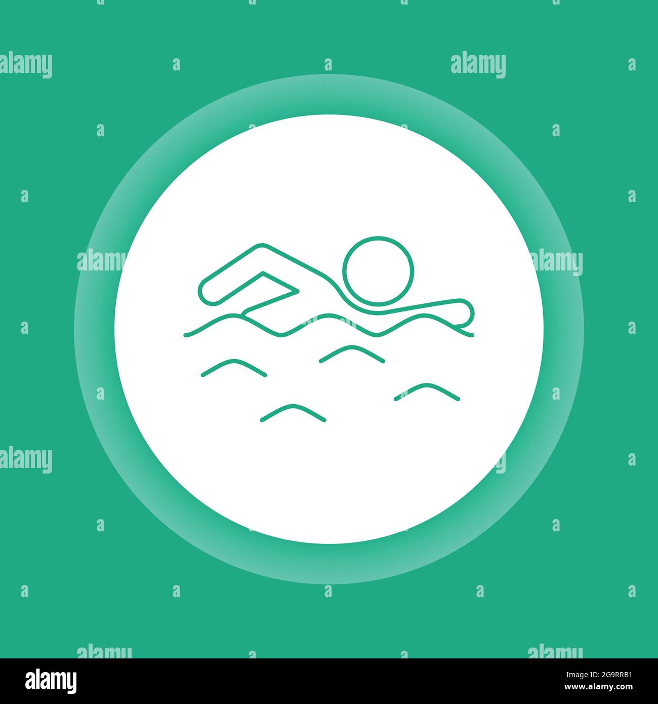 Swimming man color button icon. Water swim sport concept. Isolated ...