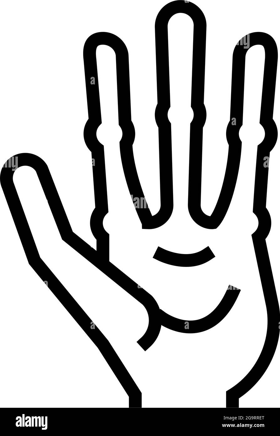 alien hand with four fingers line icon vector illustration Stock Vector ...