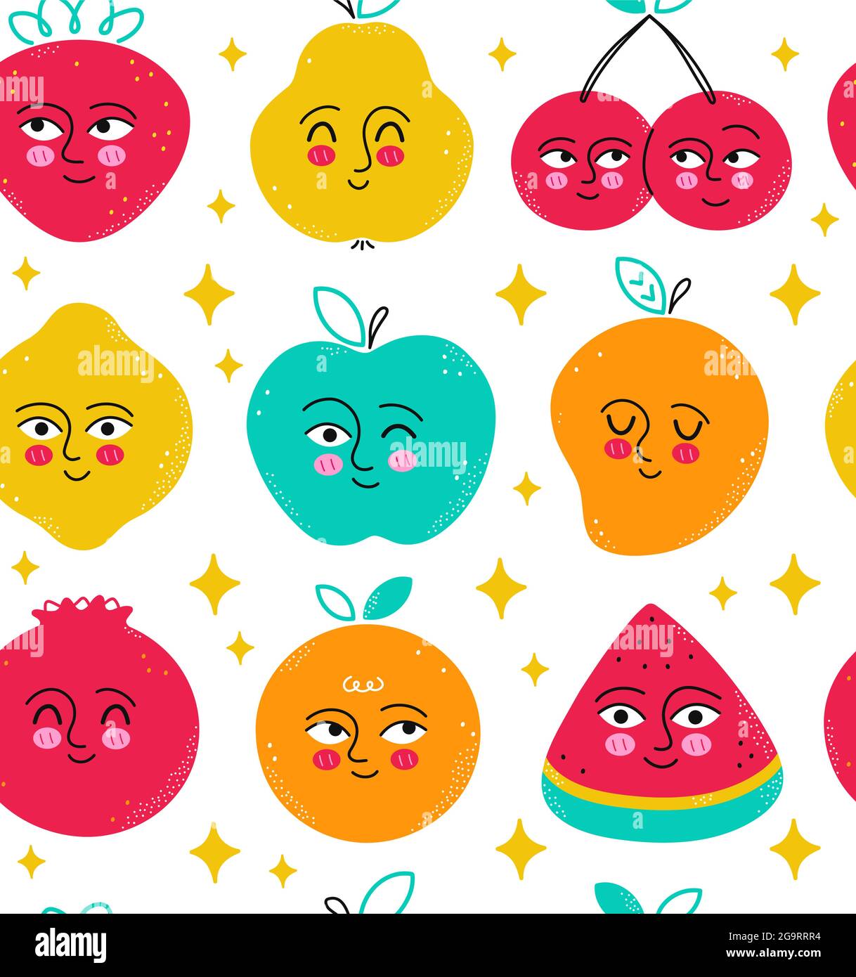 Cartoon Fruit With Faces