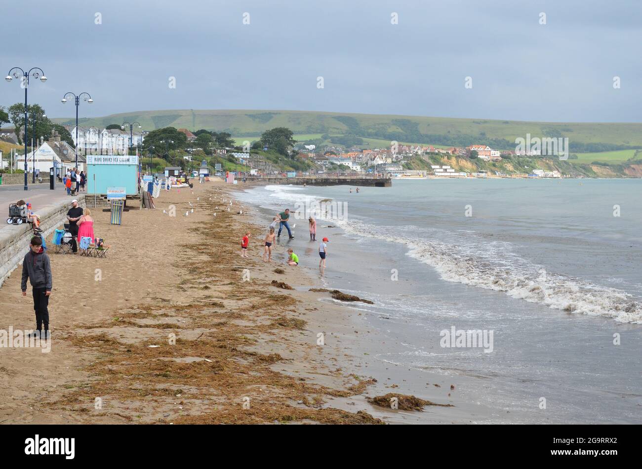 Swanage beach in the morning Dorset UK Stock Photo - Alamy