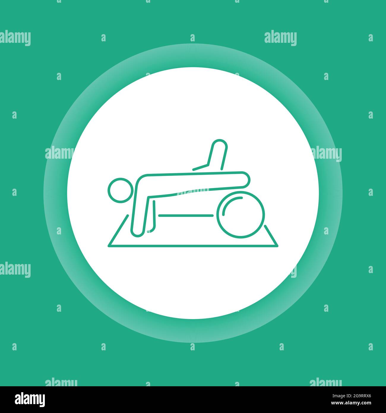 Physiotherapy color button icon. Rehabilitation, therapy. Isolated ...